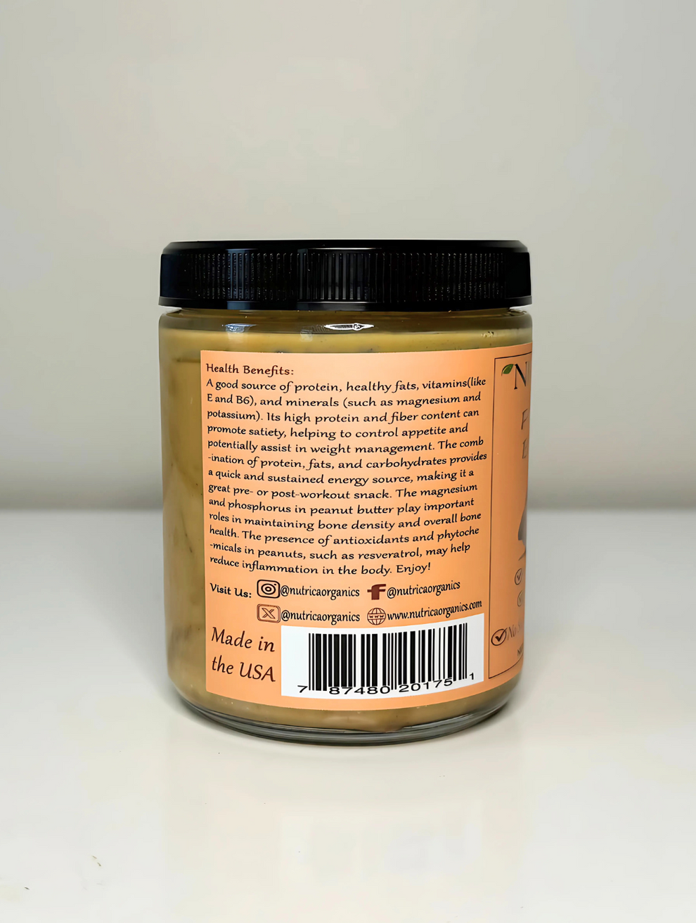 100% Single Ingredient Organic Peanut Butter. NO SALT. NO SUGAR. NO ...